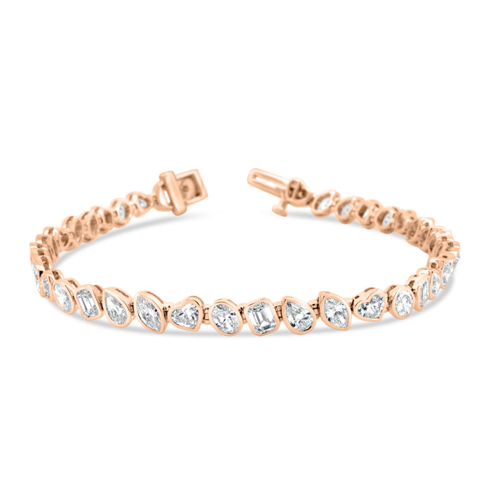 Bezel Set Multi Stone Bracelet