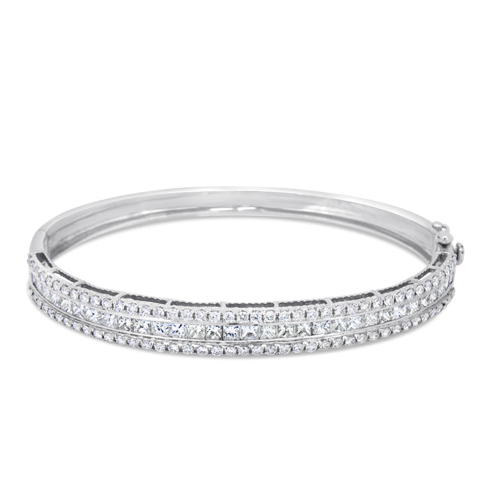 Triple Row Diamond Bangle